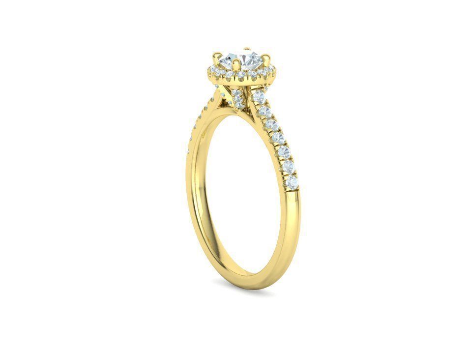 Grace Round Halo Engagement Ring 40 pointer diamond v2 3D model 3D ...