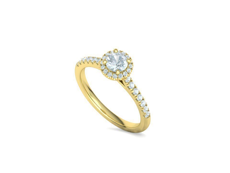 Grace Round Halo Engagement Ring 40 pointer diamond v2 3D model 3D ...