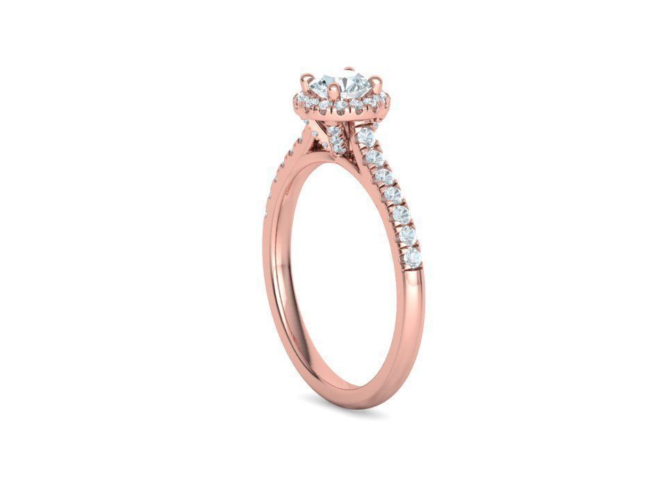 Grace Round Halo Engagement Ring 40 pointer diamond v2 3D model 3D ...