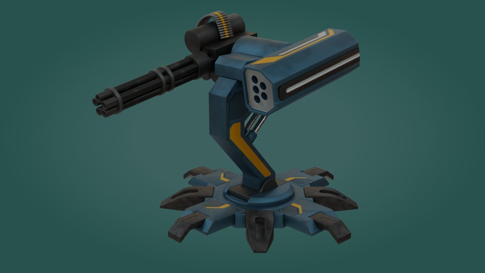 3D model Sci-fi Turret - Low Poly - Game Ready - PBR VR / AR / low-poly ...