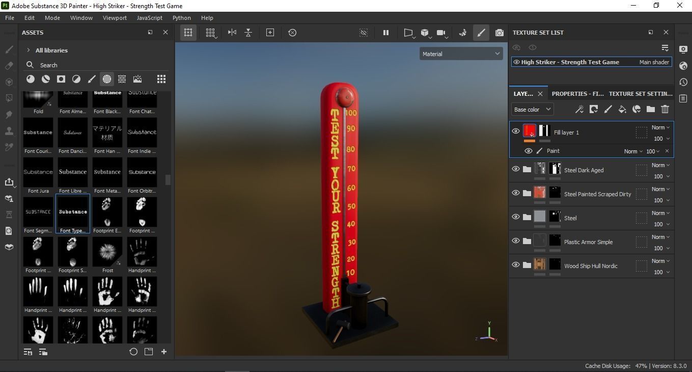 3D model High Striker - Strength Test Game 3D Model VR / AR / low-poly ...