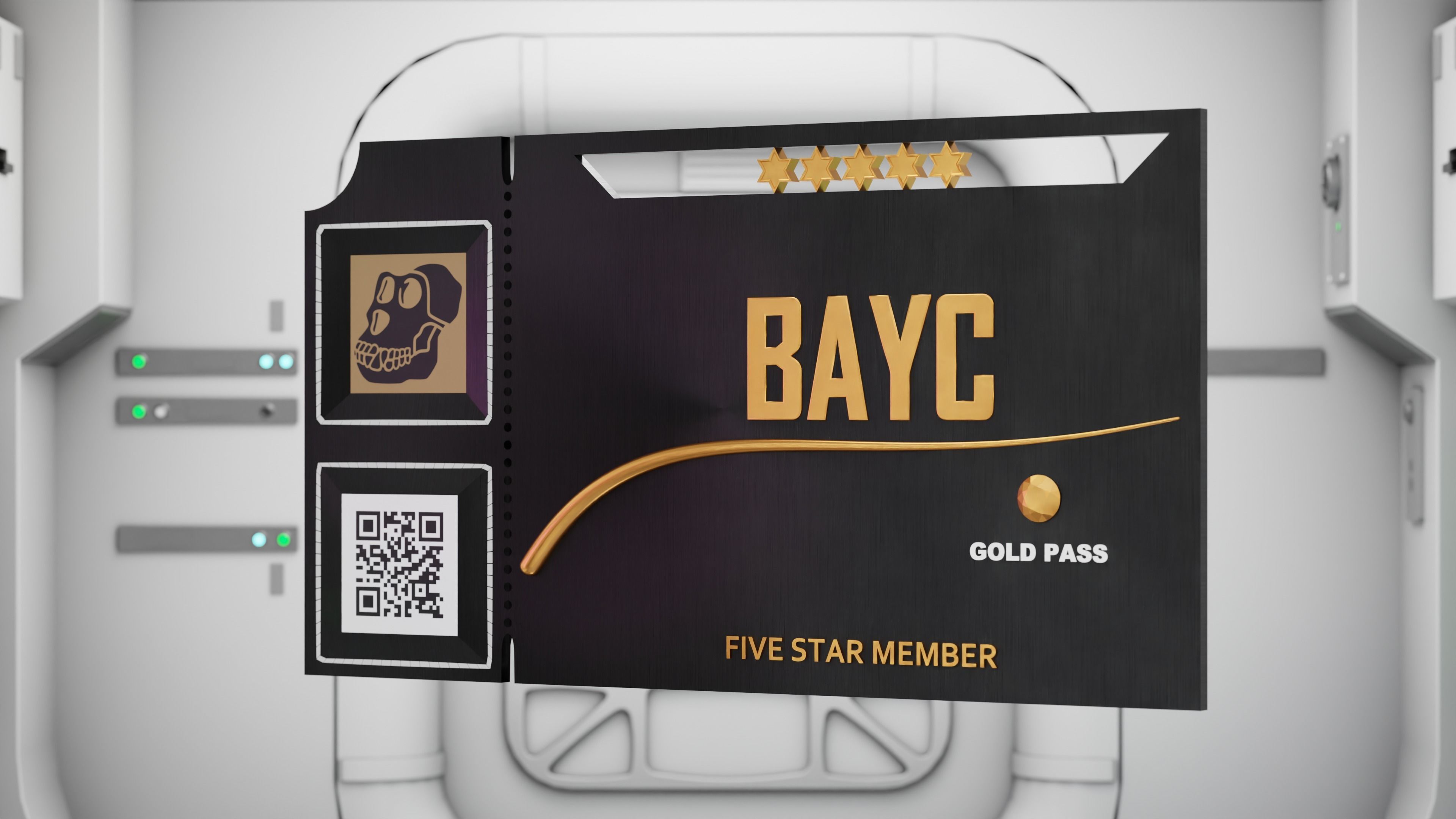 3D model Animated NFT Access Pass Card Template VR / AR / low-poly ...