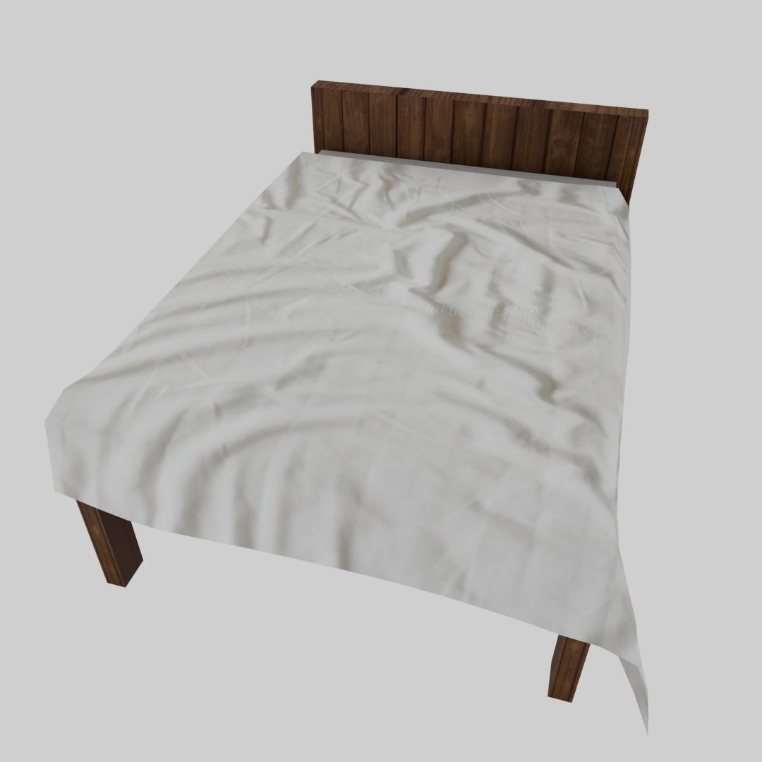 3D model Bed with sheet VR / AR / low-poly | CGTrader