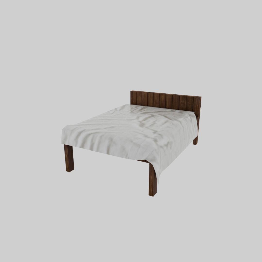 3D model Bed with sheet VR / AR / low-poly | CGTrader