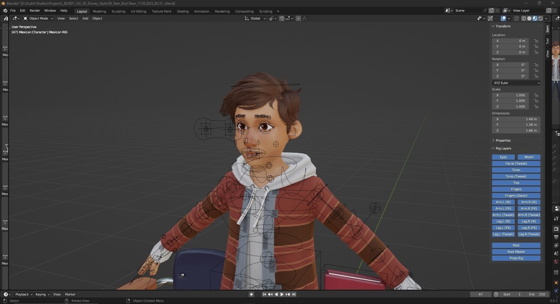 3D model Cartoon White Man Teen Rigged VR / AR / low-poly rigged | CGTrader