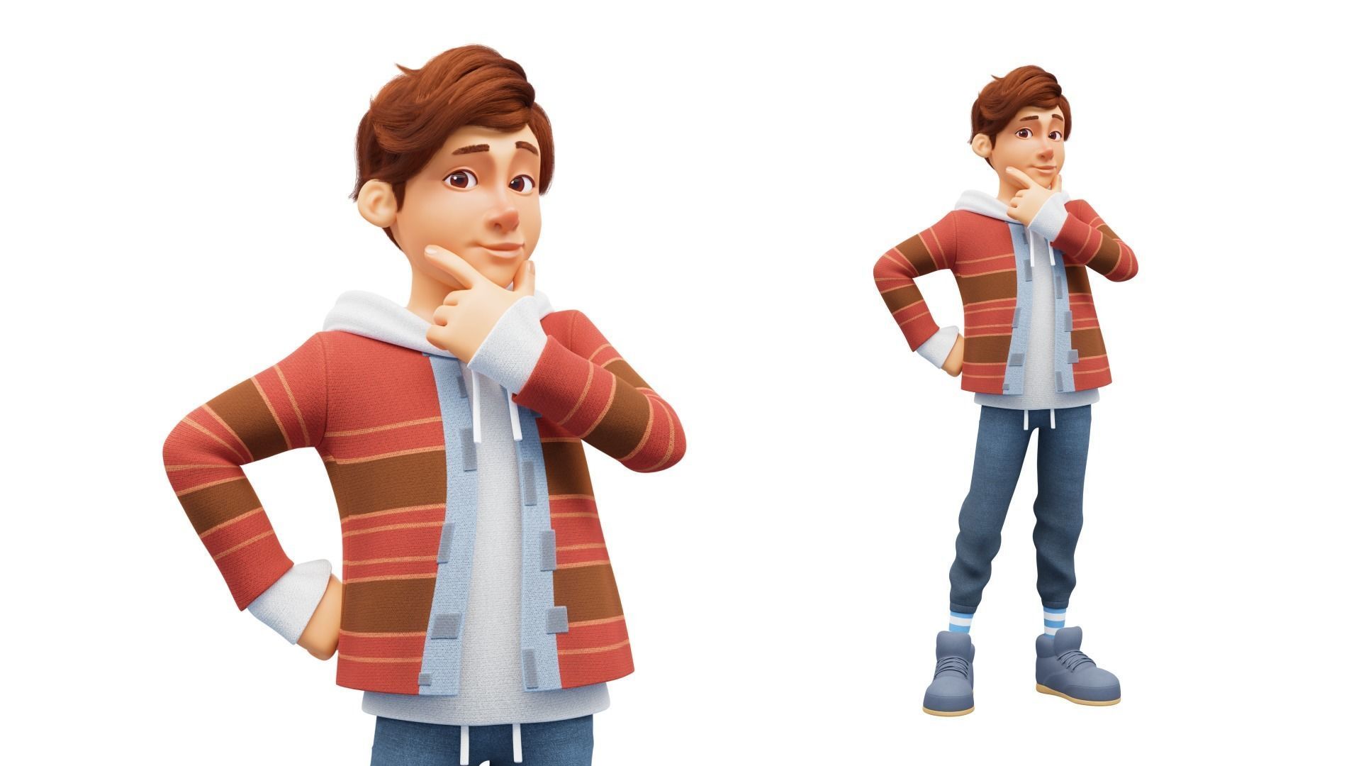 3D model Cartoon White Man Teen Rigged VR / AR / low-poly rigged | CGTrader