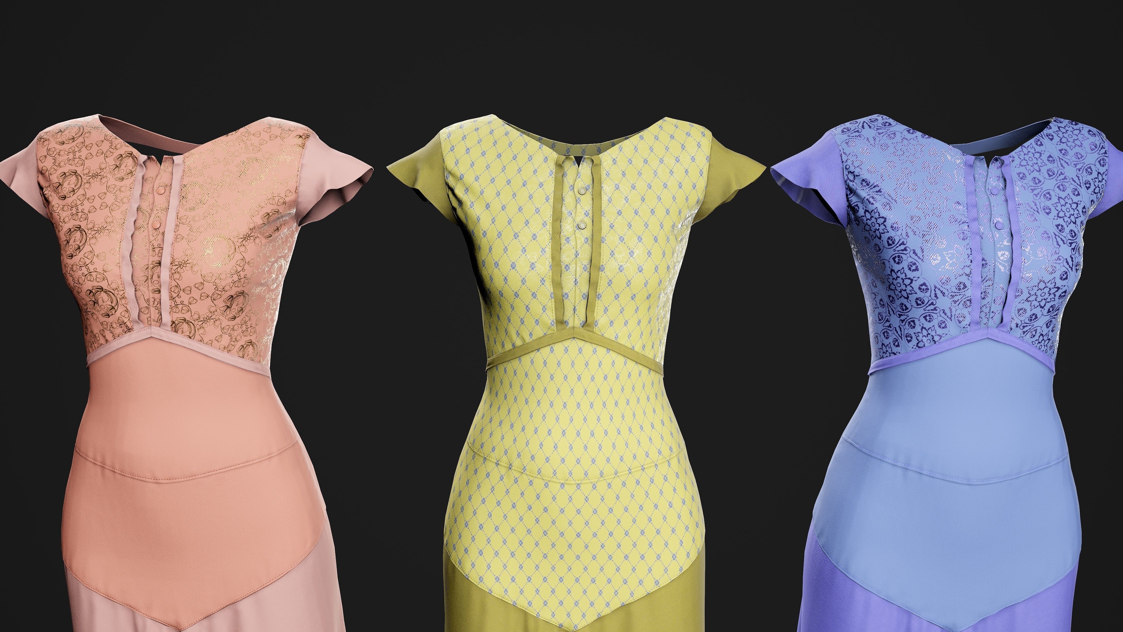 3D model Dress 01 PBR - Lowpoly VR / AR / low-poly | CGTrader