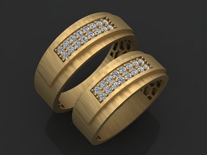Simple Wedding Ring Set free 3D model 3D printable | CGTrader
