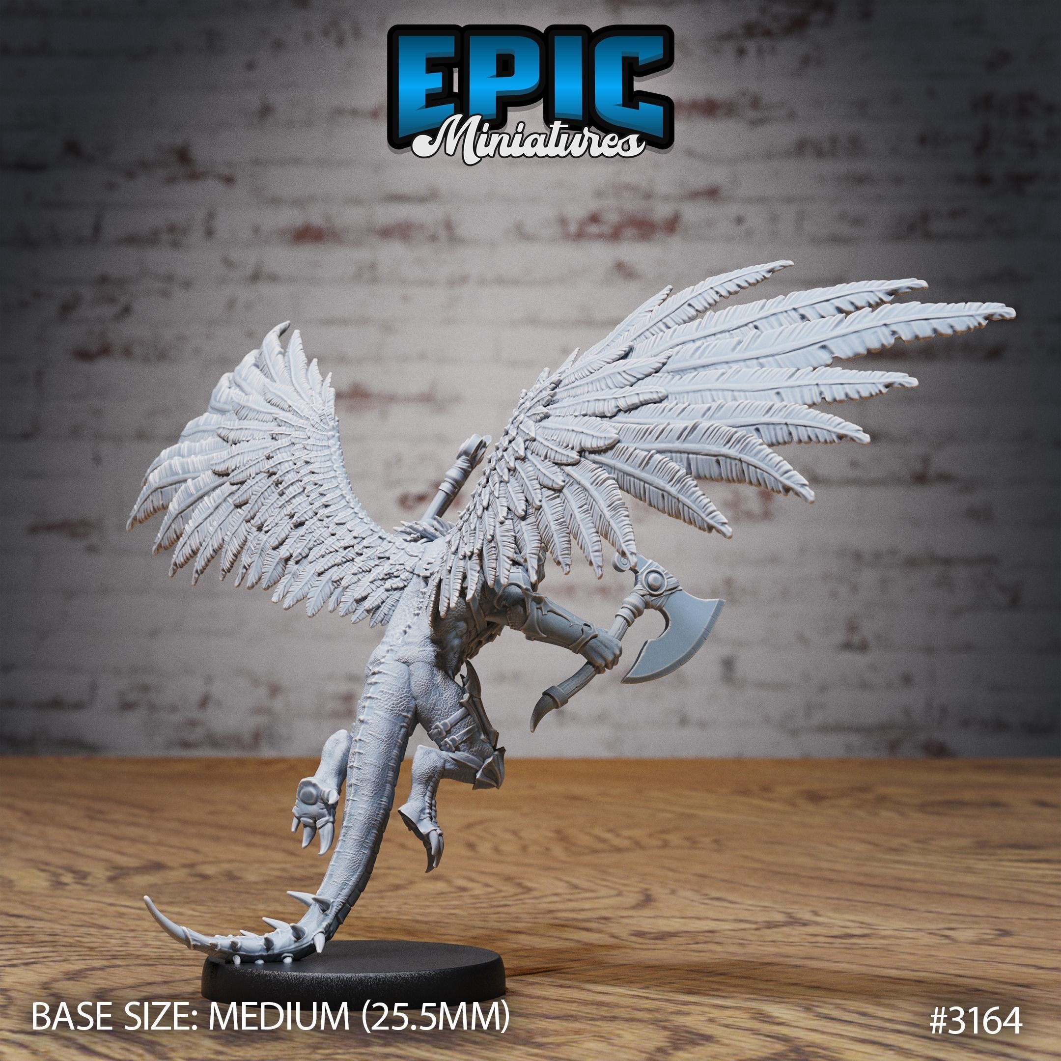 Winged Half Dragon Flying - DnD Tabletop Miniature 3D Model 3D model 3D ...