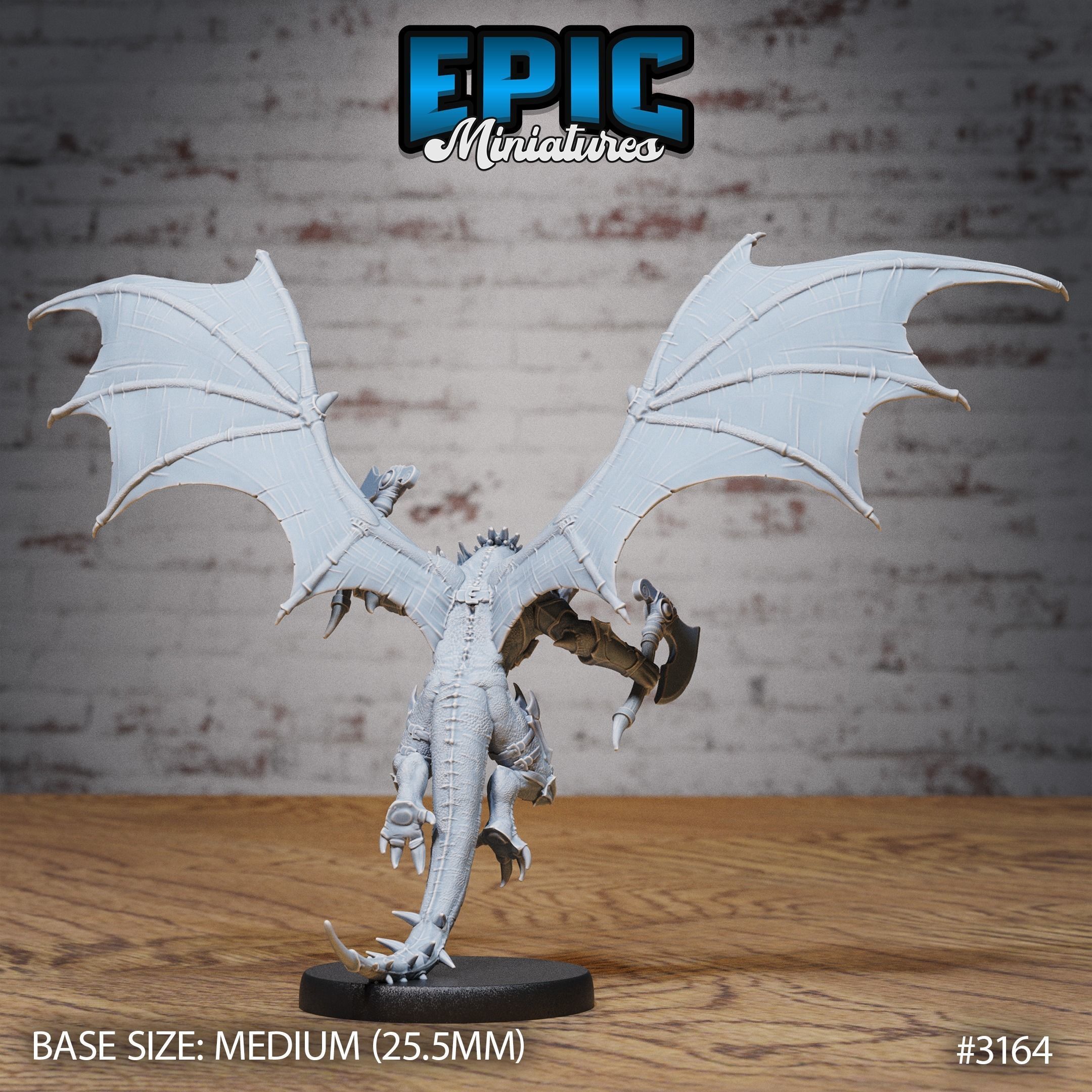 Winged Half Dragon Flying - DnD Tabletop Miniature 3D Model 3D model 3D ...