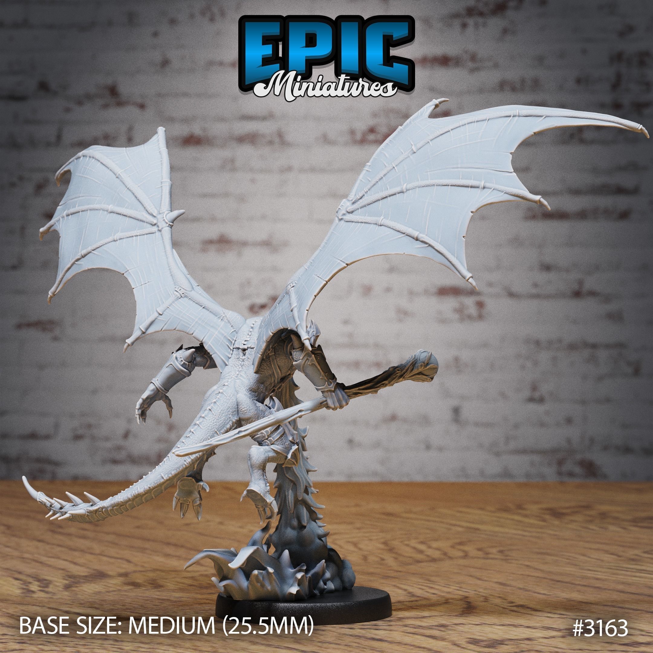 Winged Half Dragon Flying Set - DnD Tabletop Miniature 3D Model 3D ...