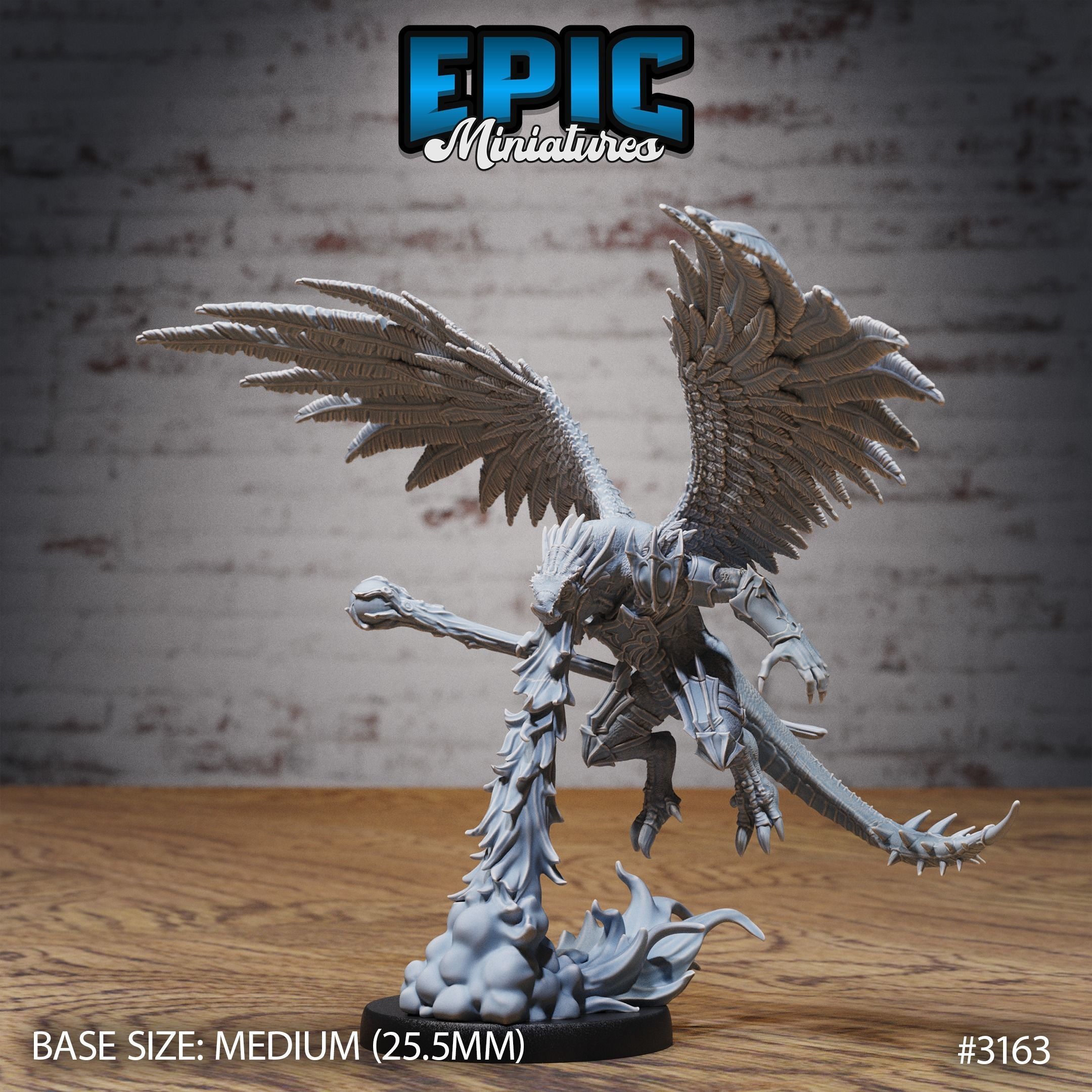 Winged Half Dragon Flying Set - DnD Tabletop Miniature 3D Model 3D ...