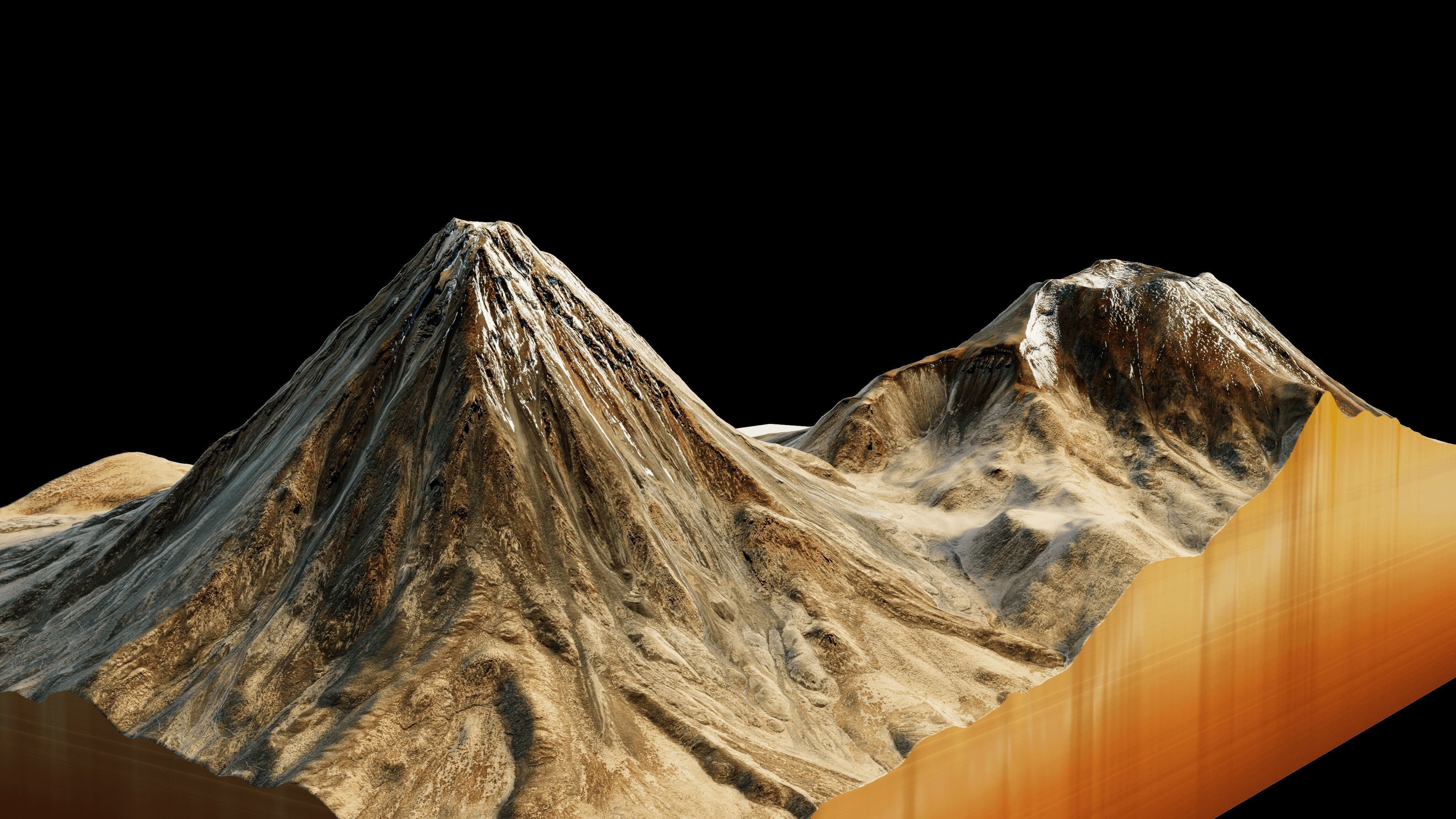 Licancabur volcano with slopes and lake 3d model Terrain 3D model | CGTrader