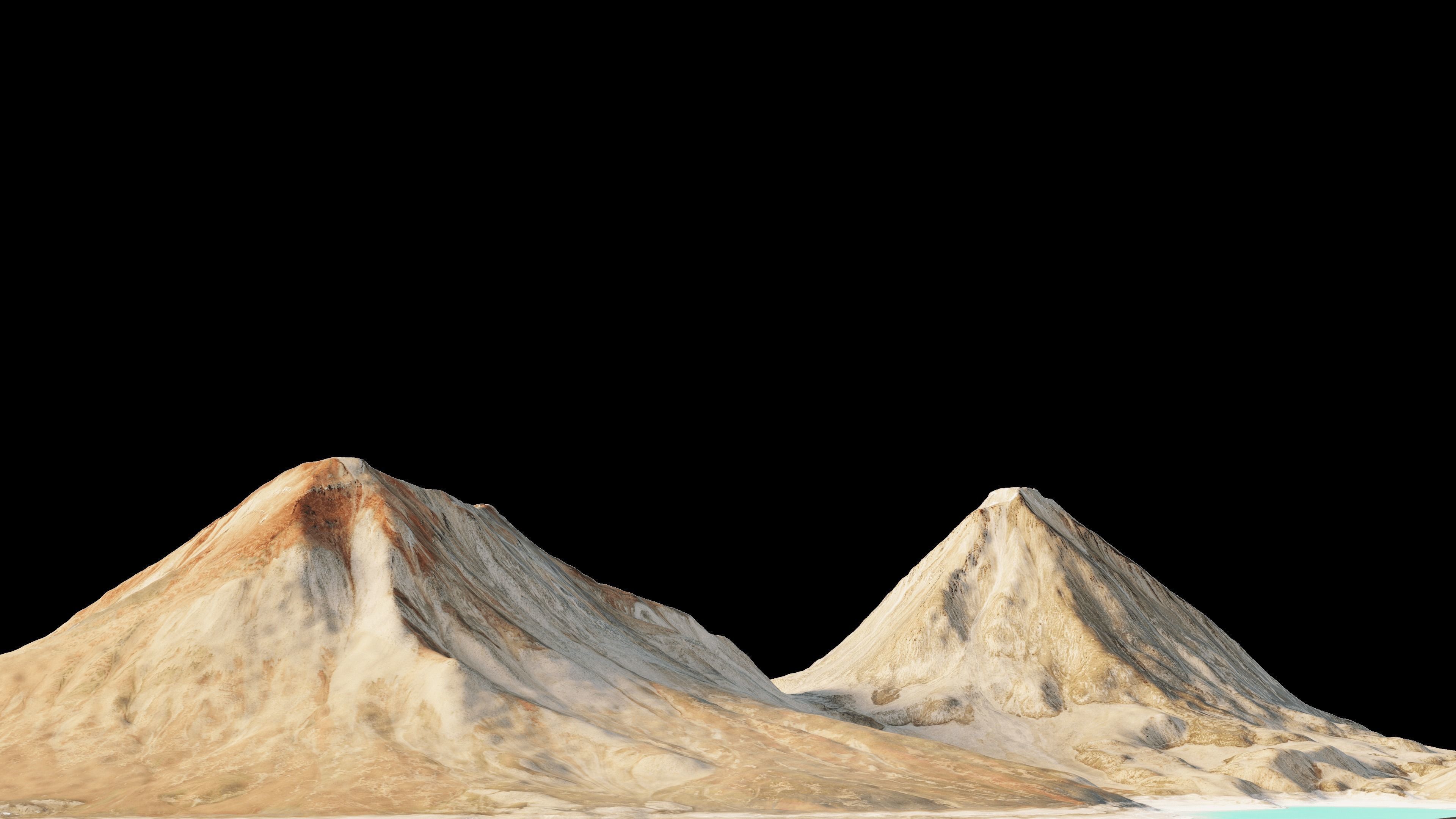 Licancabur volcano with slopes and lake 3d model Terrain 3D model ...