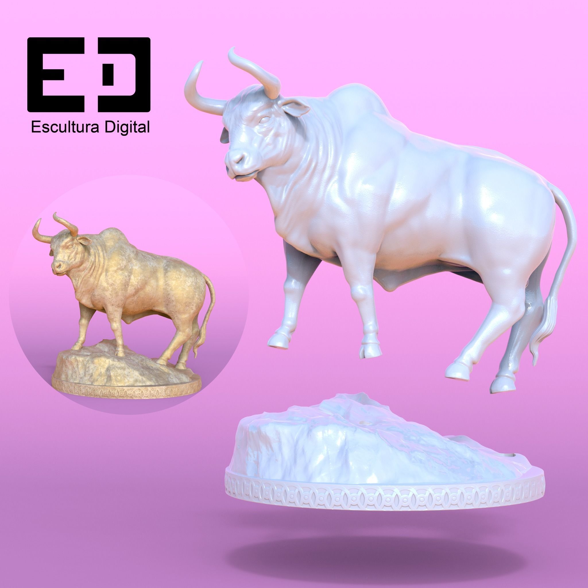 Toro - Bull - Nandi Statue 3D model 3D printable | CGTrader