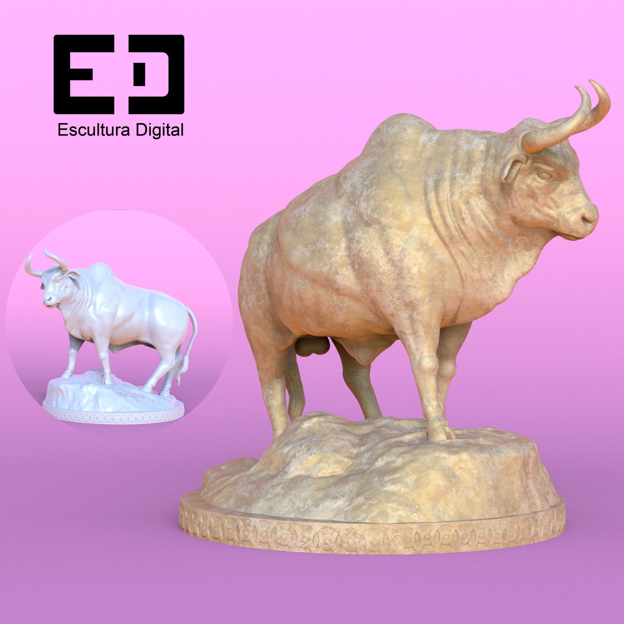 Toro - Bull - Nandi Statue 3D model 3D printable | CGTrader