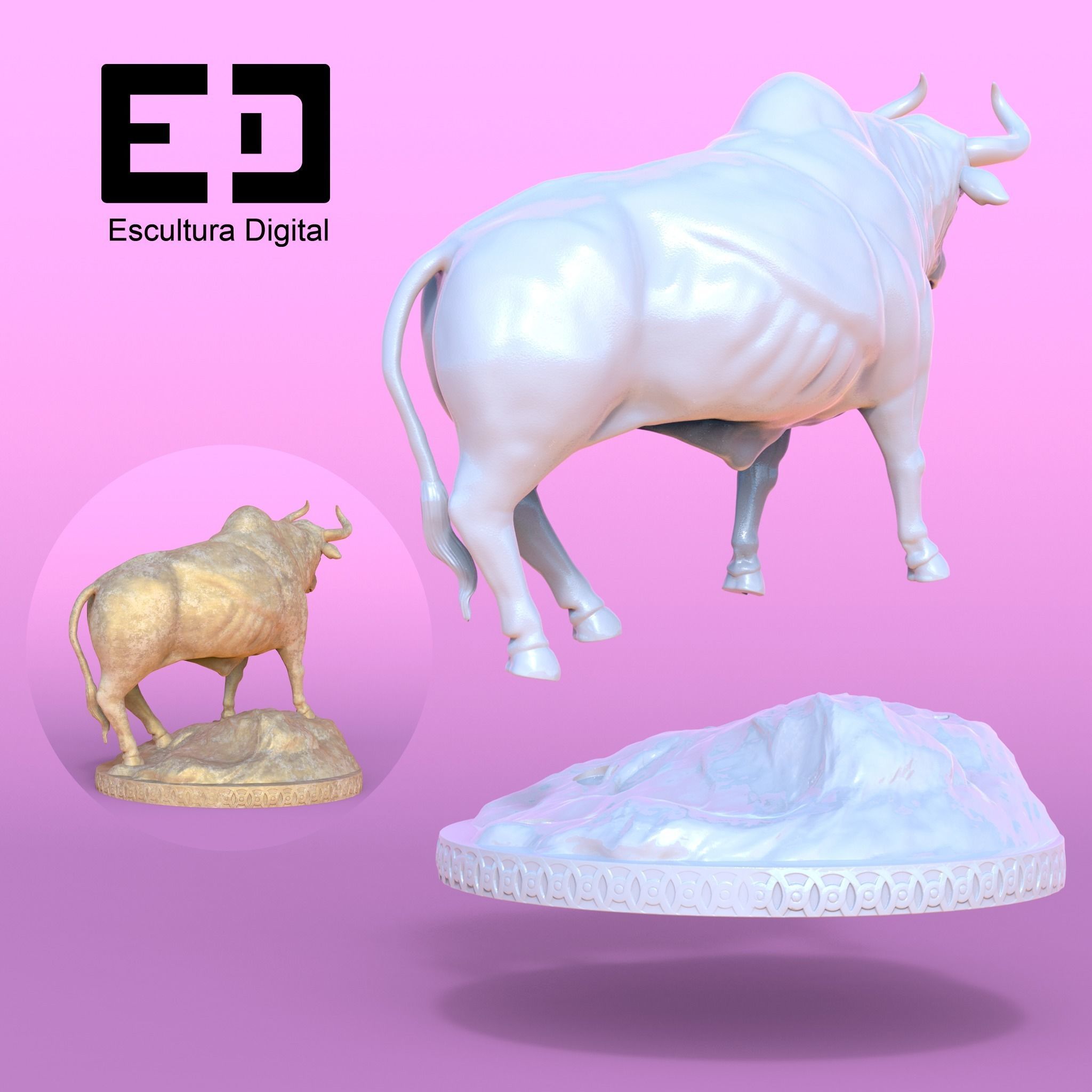 Toro - Bull - Nandi Statue 3D model 3D printable | CGTrader