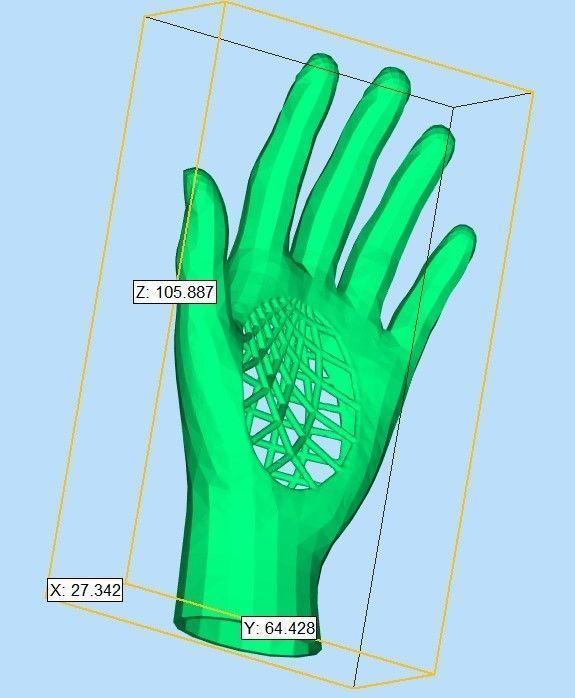 Female left hand-portional voronoi style-spread 3D model 3D printable ...
