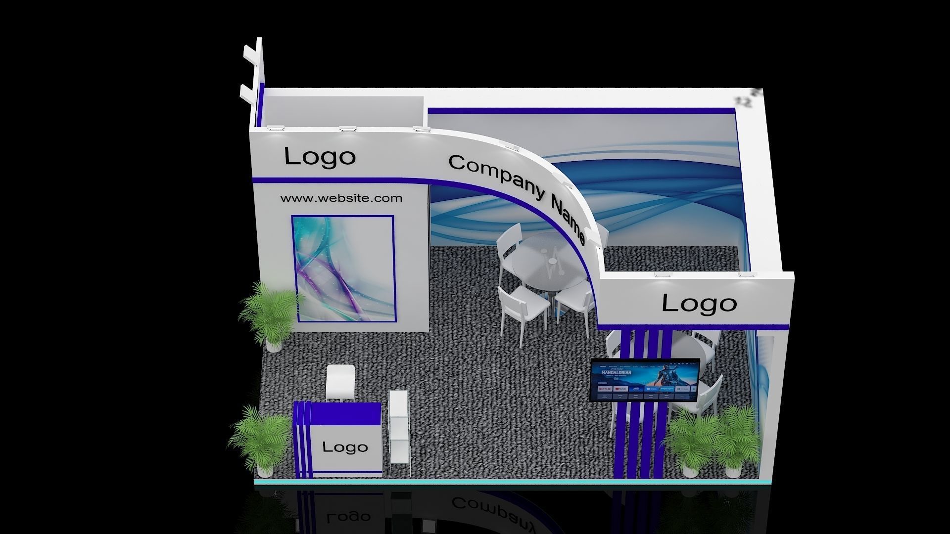 3D Simple Exhibition Design 6x4 24 SQM Buy now 3D model | CGTrader