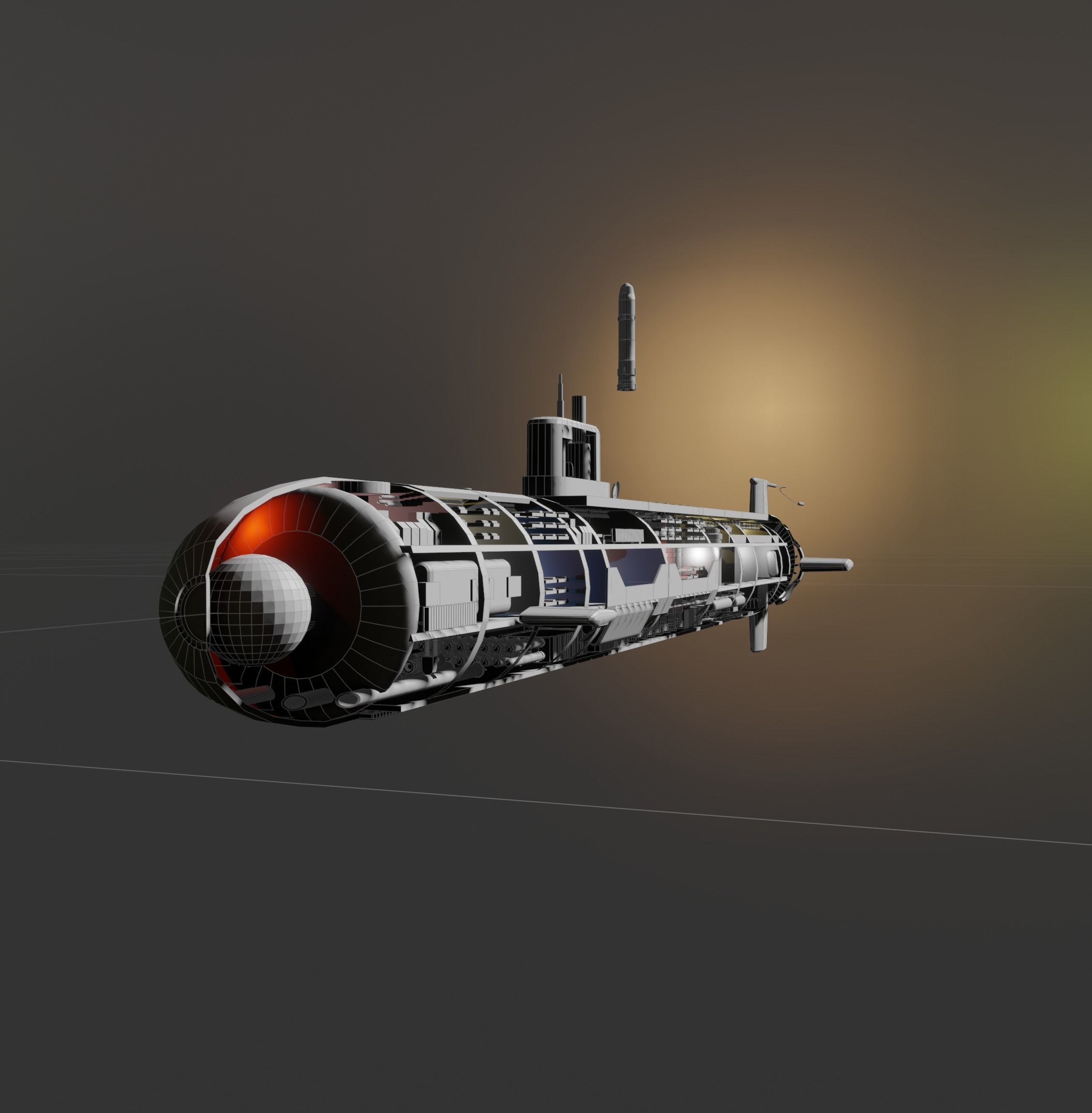 Submarine Cutaway Design 2023 3D model | CGTrader