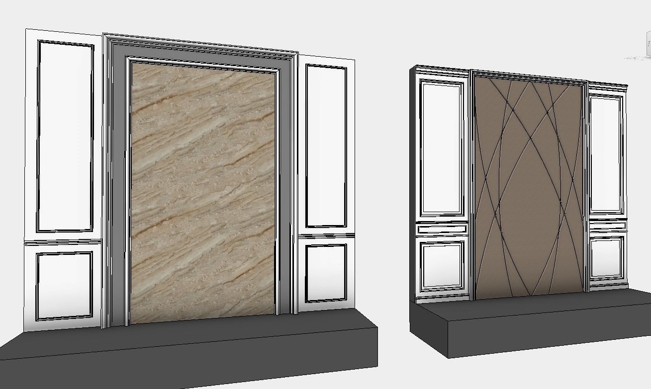 Decorative Wall Panels Backdrop Revit Family 3D model | CGTrader