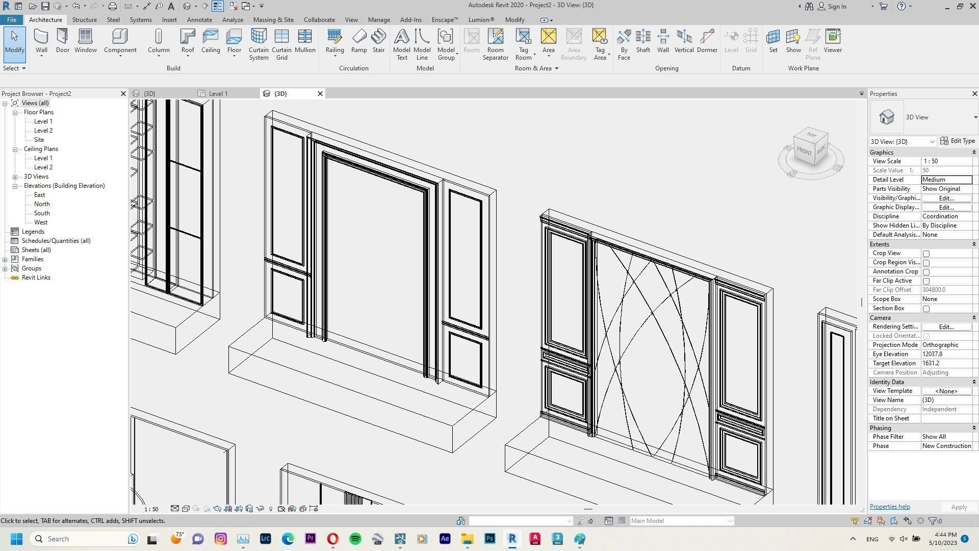 Decorative Wall Panels Backdrop Revit Family 3D model | CGTrader