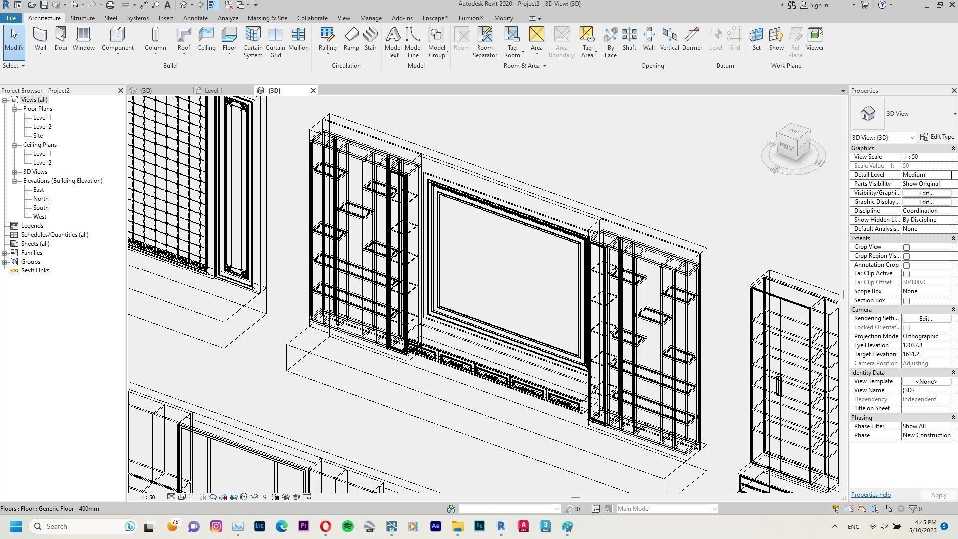 Decorative Wall Panels Backdrop Revit Family 3D model | CGTrader
