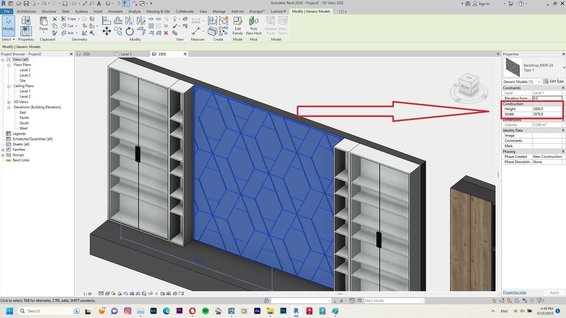 Decorative Wall Panels Backdrop Revit Family 3D model | CGTrader