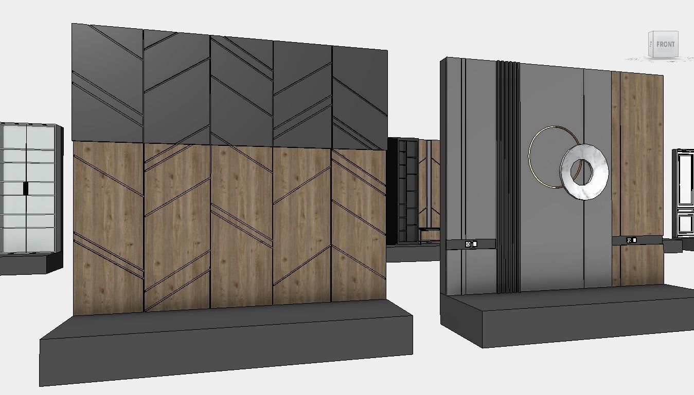 Decorative Wall Panels Backdrop Revit Family 3D model | CGTrader