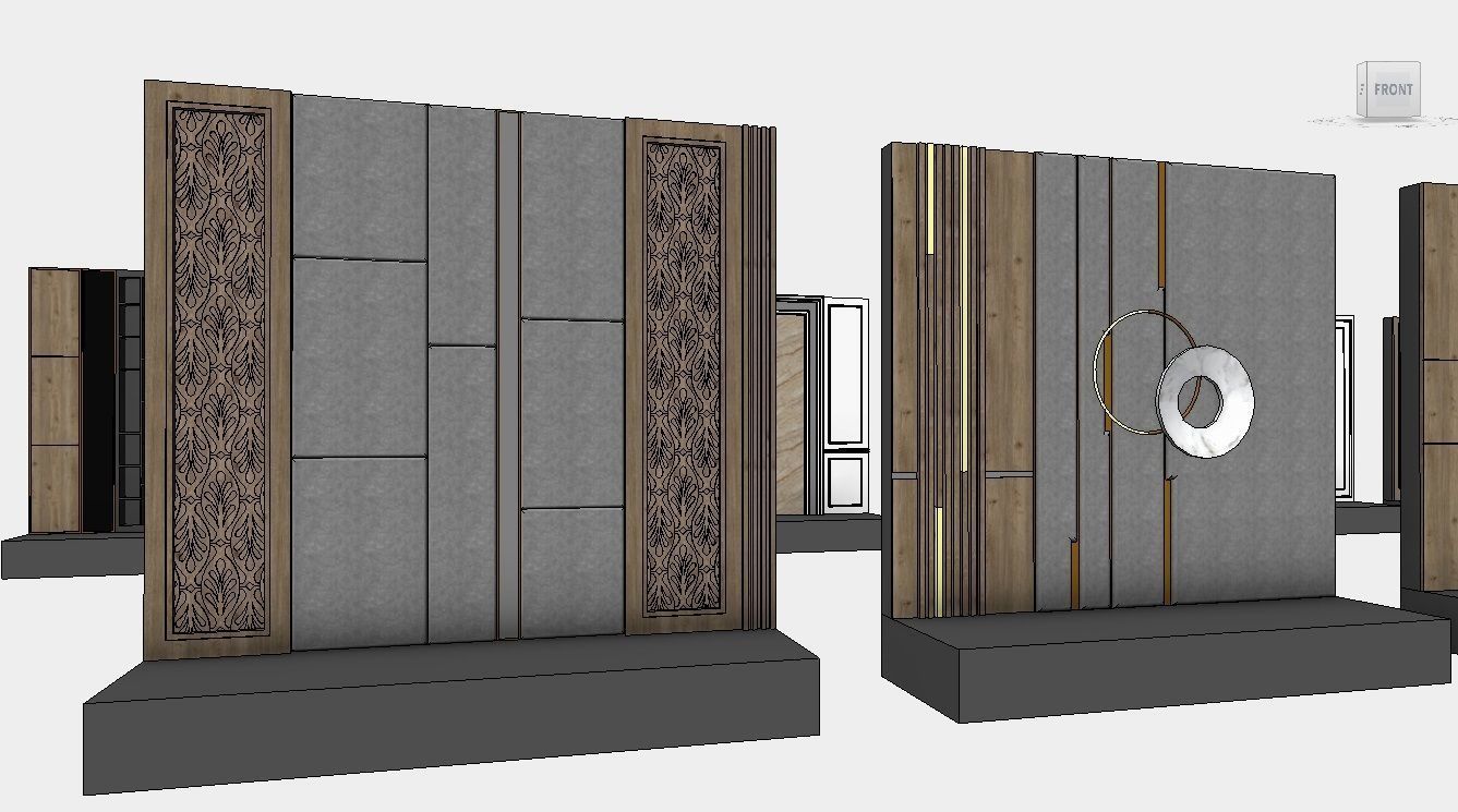 Decorative Wall Panels Backdrop Revit Family 3D model | CGTrader