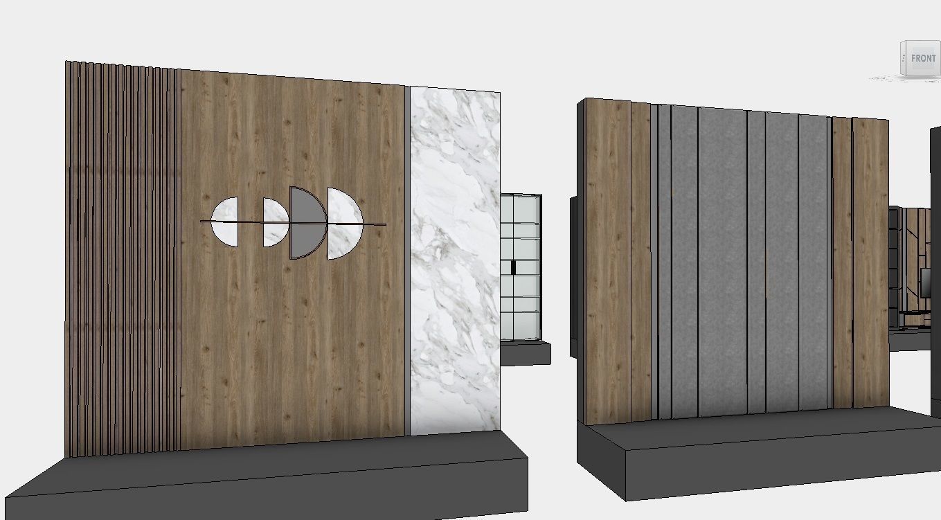 Decorative Wall Panels Backdrop Revit Family 3D model | CGTrader