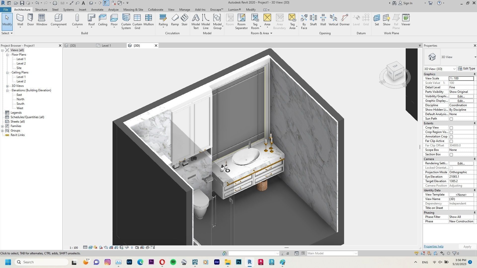 Bathroom design revit family 3D model | CGTrader