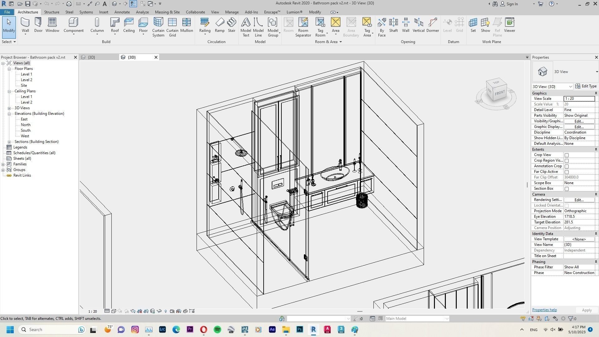 Bathroom design revit family 3D model | CGTrader