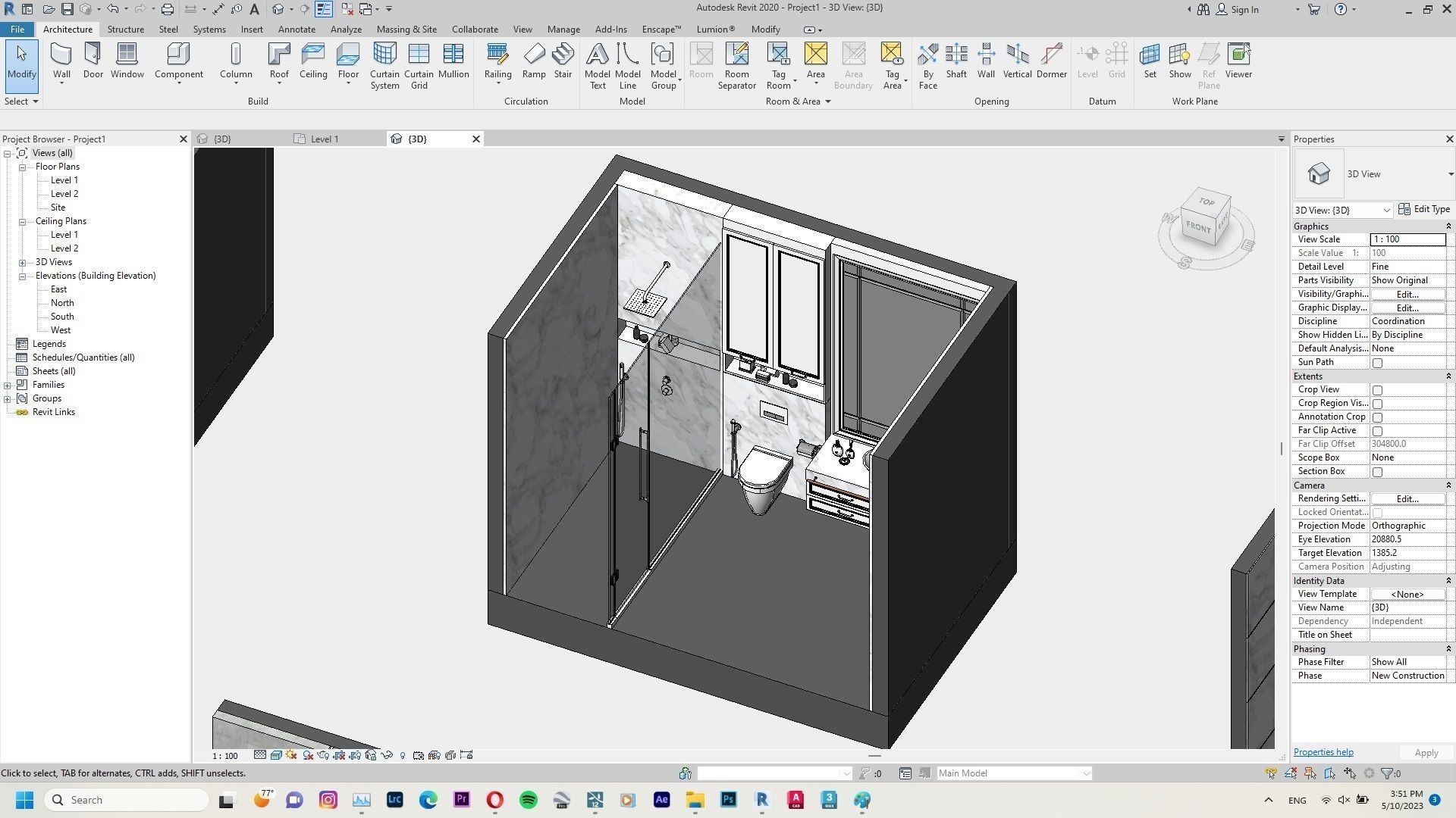 Bathroom design revit family 3D model | CGTrader