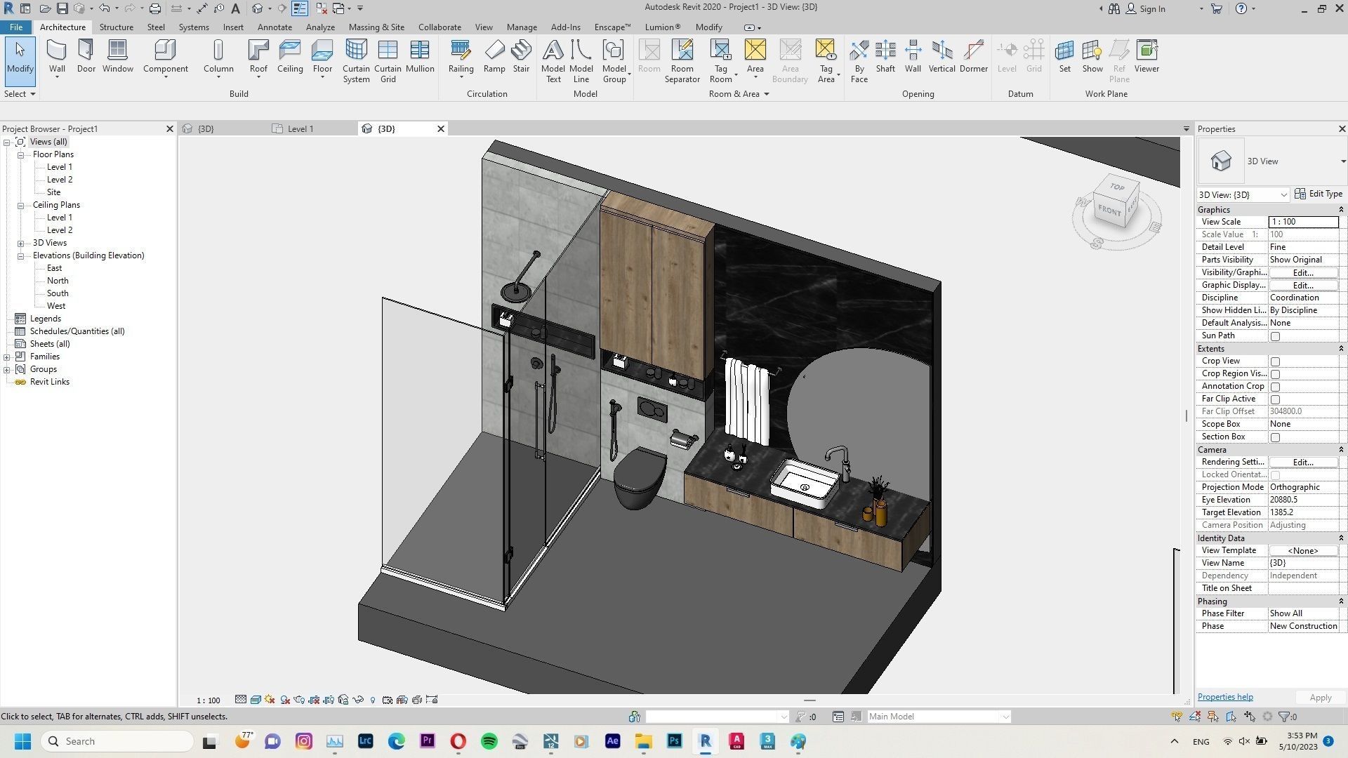 Bathroom design revit family 3D model | CGTrader