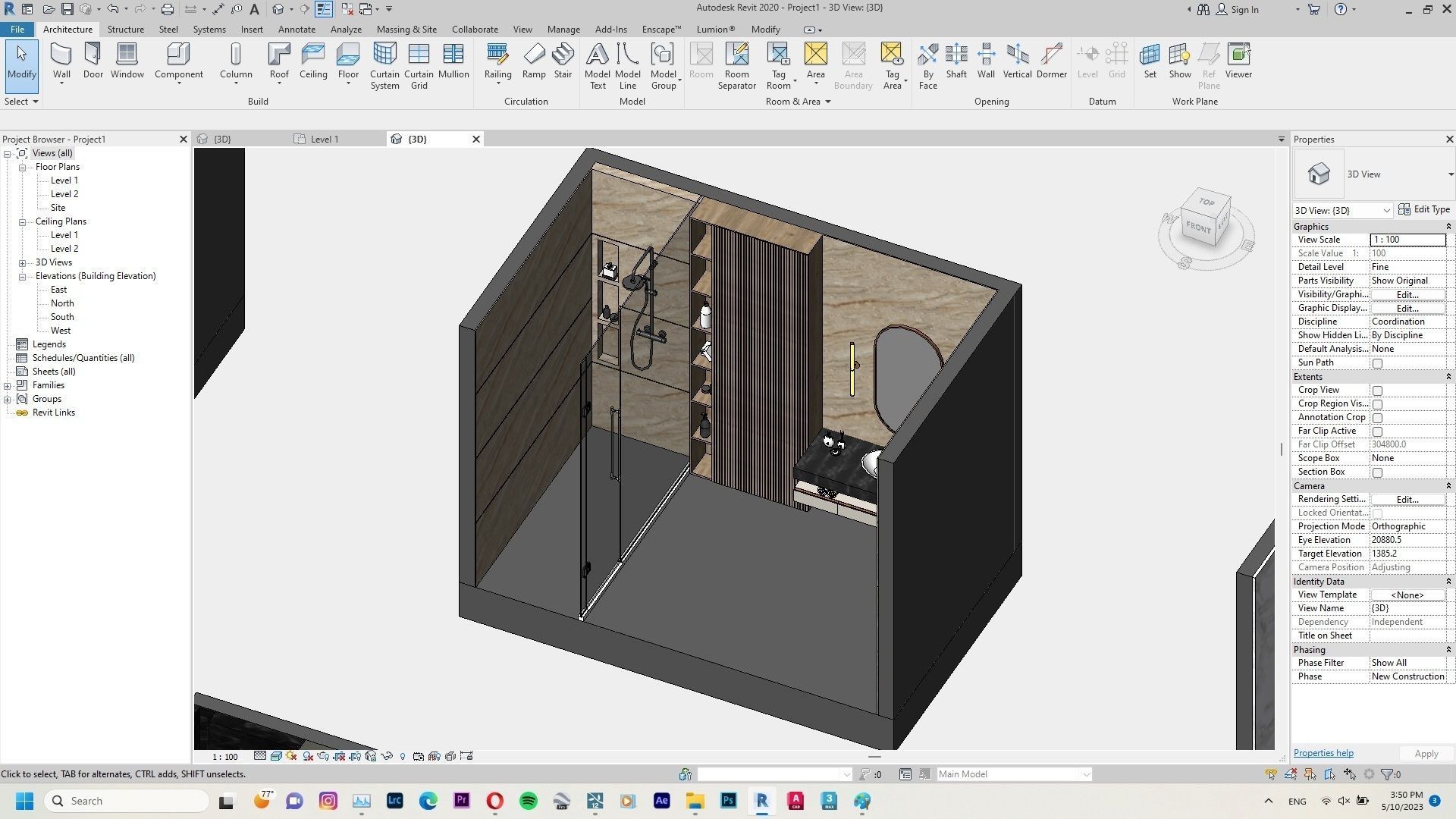 Bathroom design revit family 3D model | CGTrader