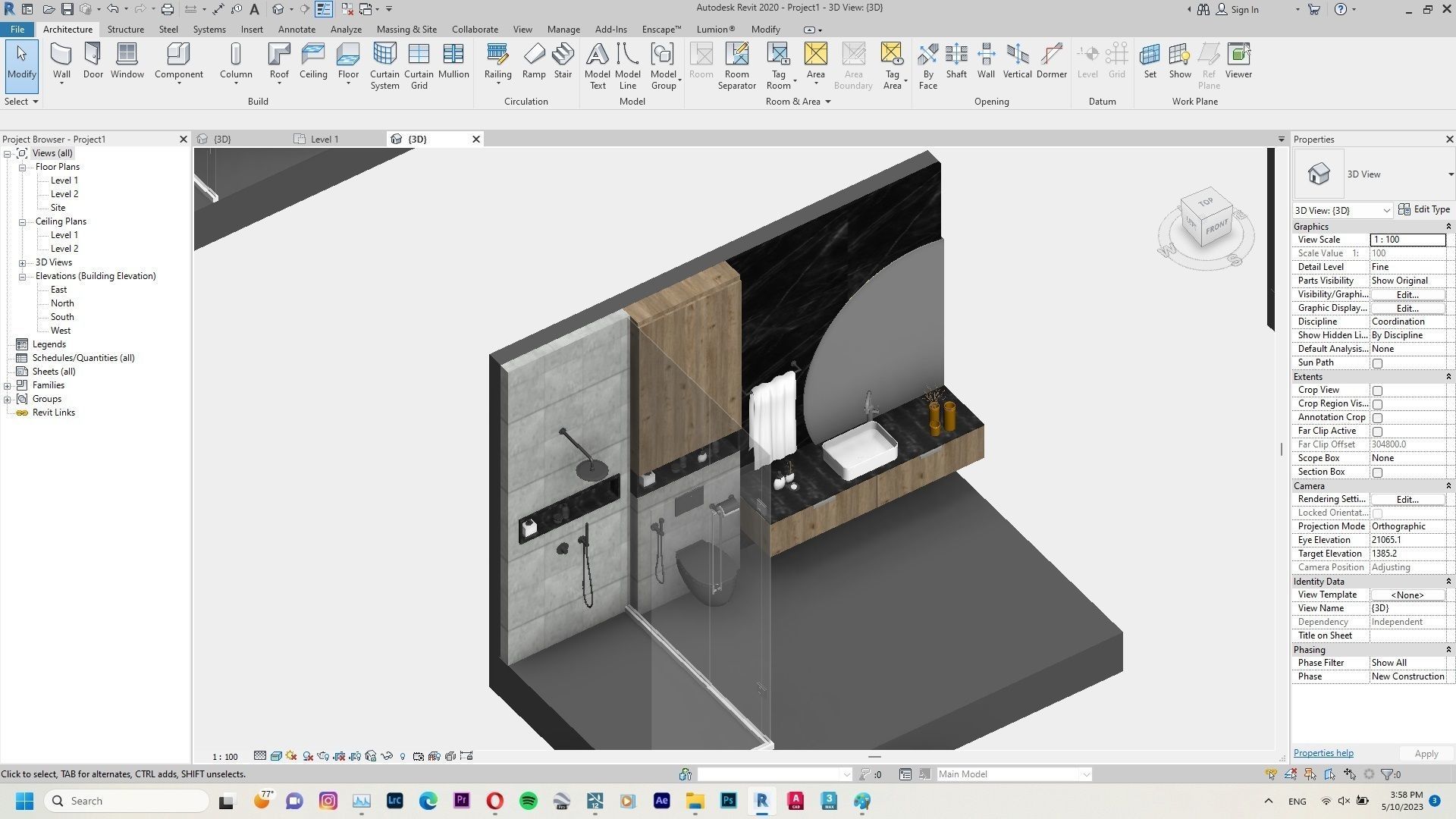 Bathroom design revit family 3D model | CGTrader
