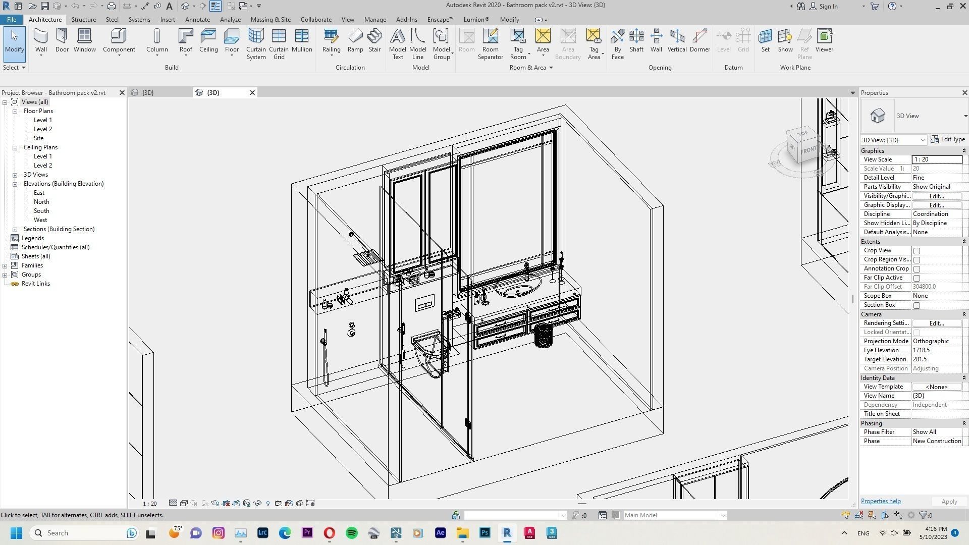 Bathroom design revit family 3D model | CGTrader
