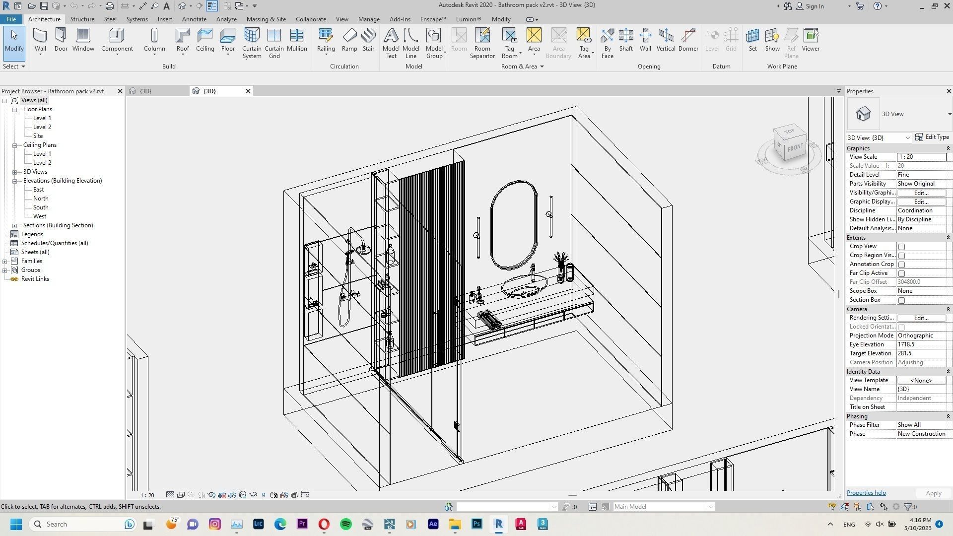 Bathroom design revit family 3D model | CGTrader