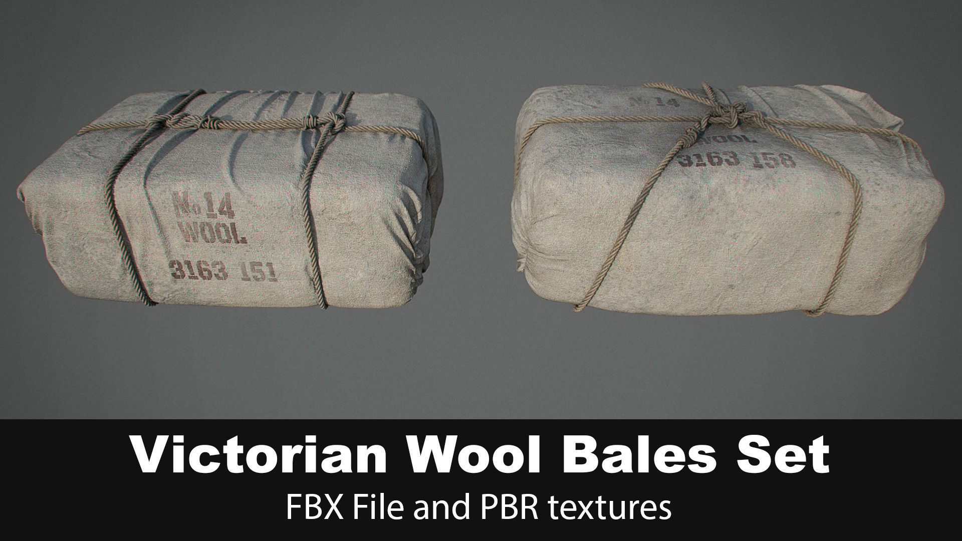 Victorian Wool Bales Packs Set 3D model | CGTrader