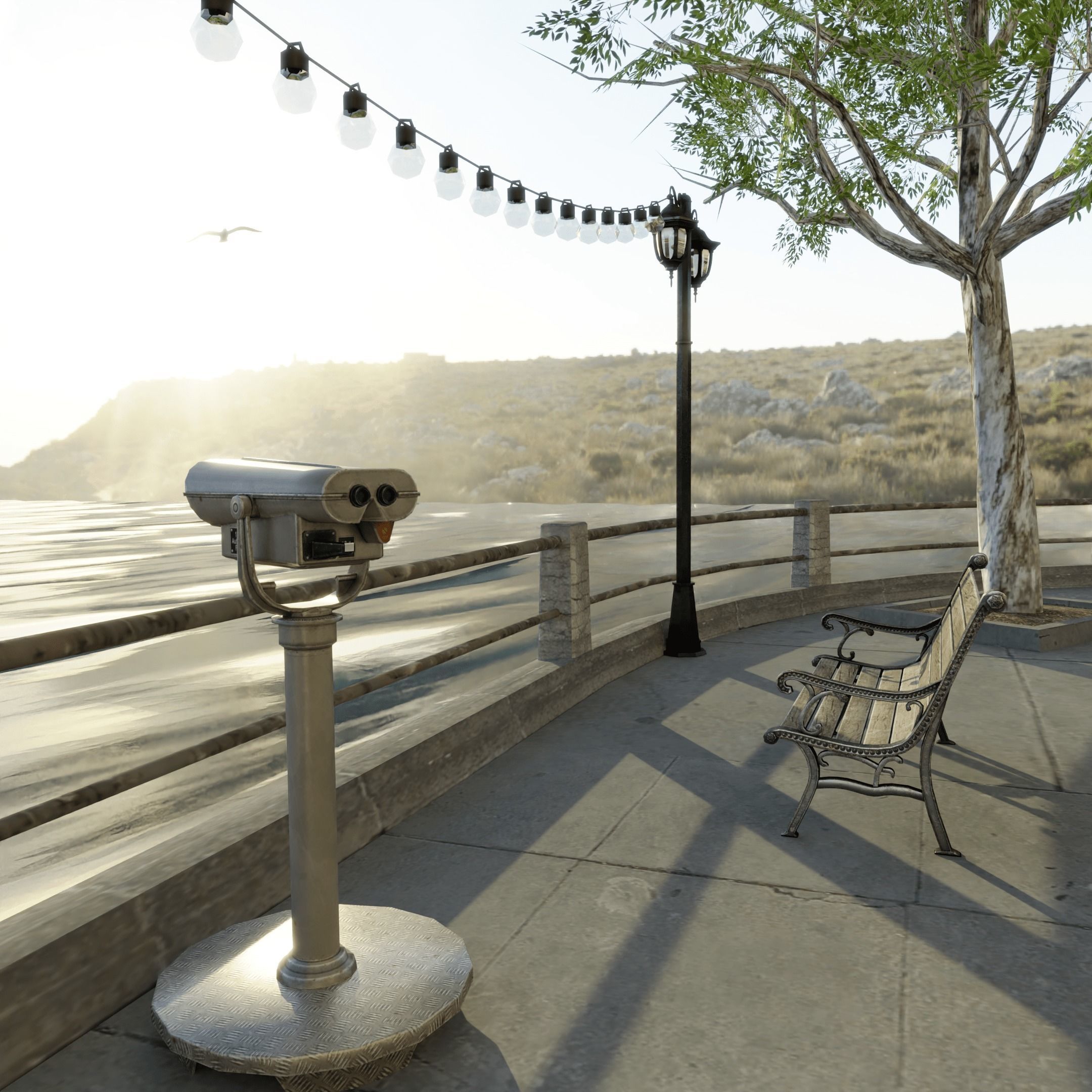 Waterfront Blender Scene - DAY 3D model | CGTrader