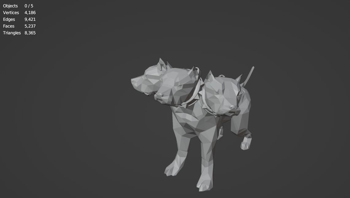 3D model Cerberus Hellhound dog Hound of Hades Beast Monster Rigged VR ...