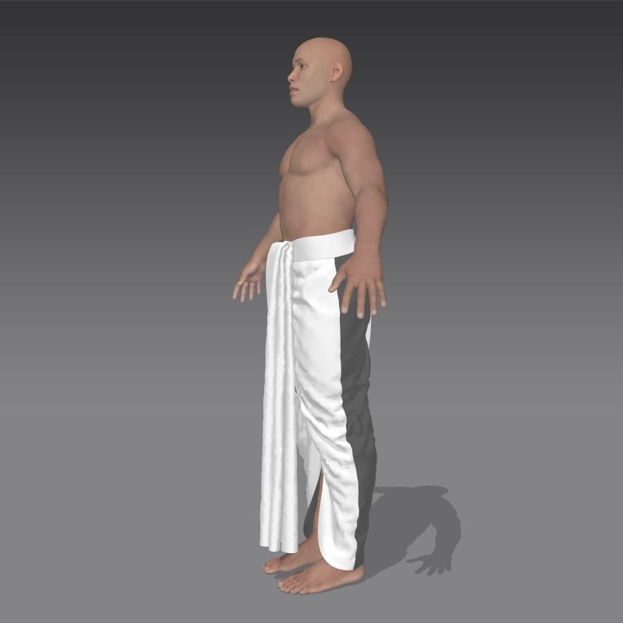 Dhoti model 3D model | CGTrader