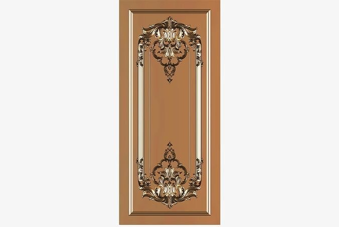 Carved Door onament for cnc 02 3D model | CGTrader