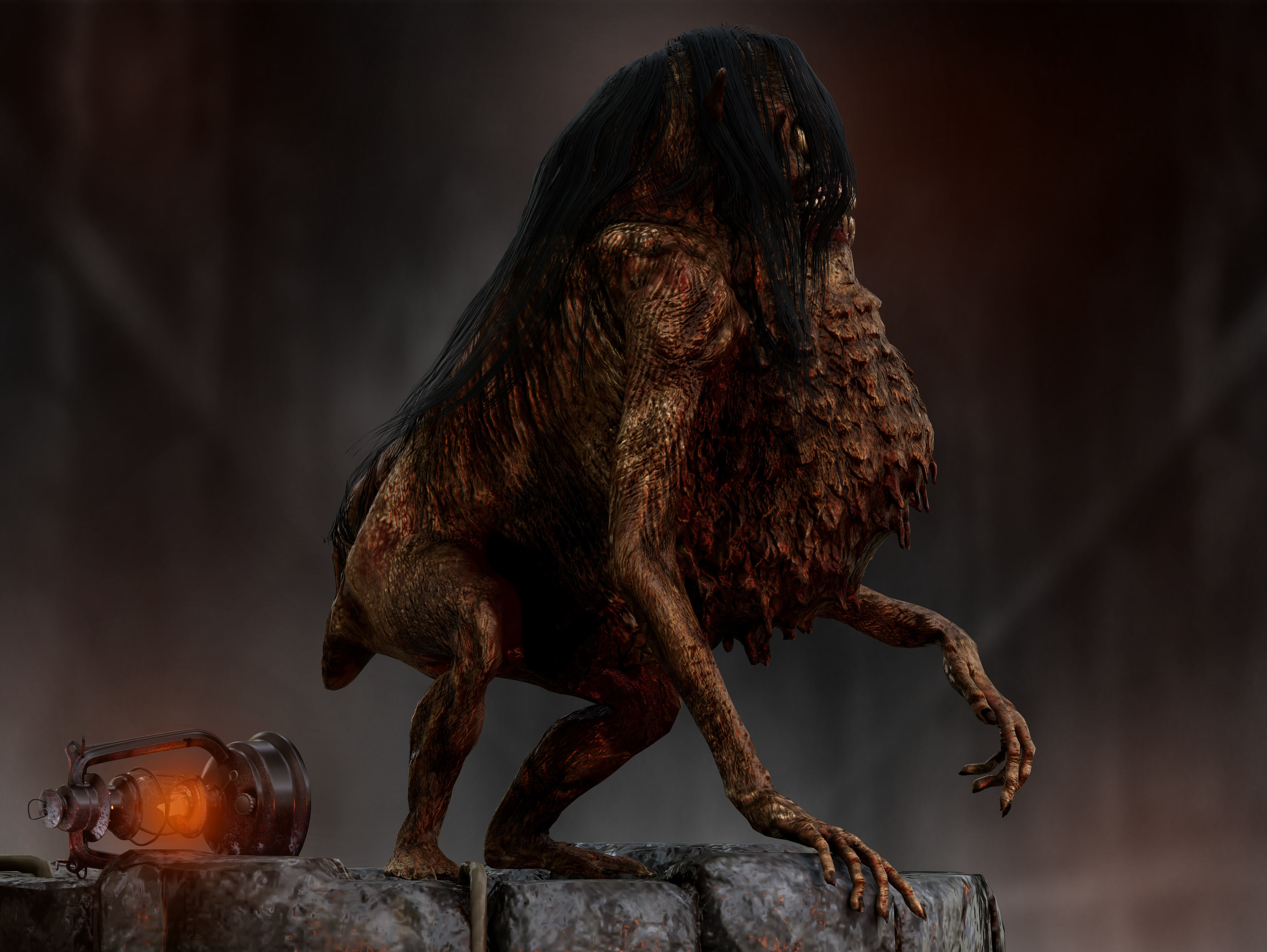 3D model Monster From Cabinet of Curiosities VR / AR / low-poly rigged ...