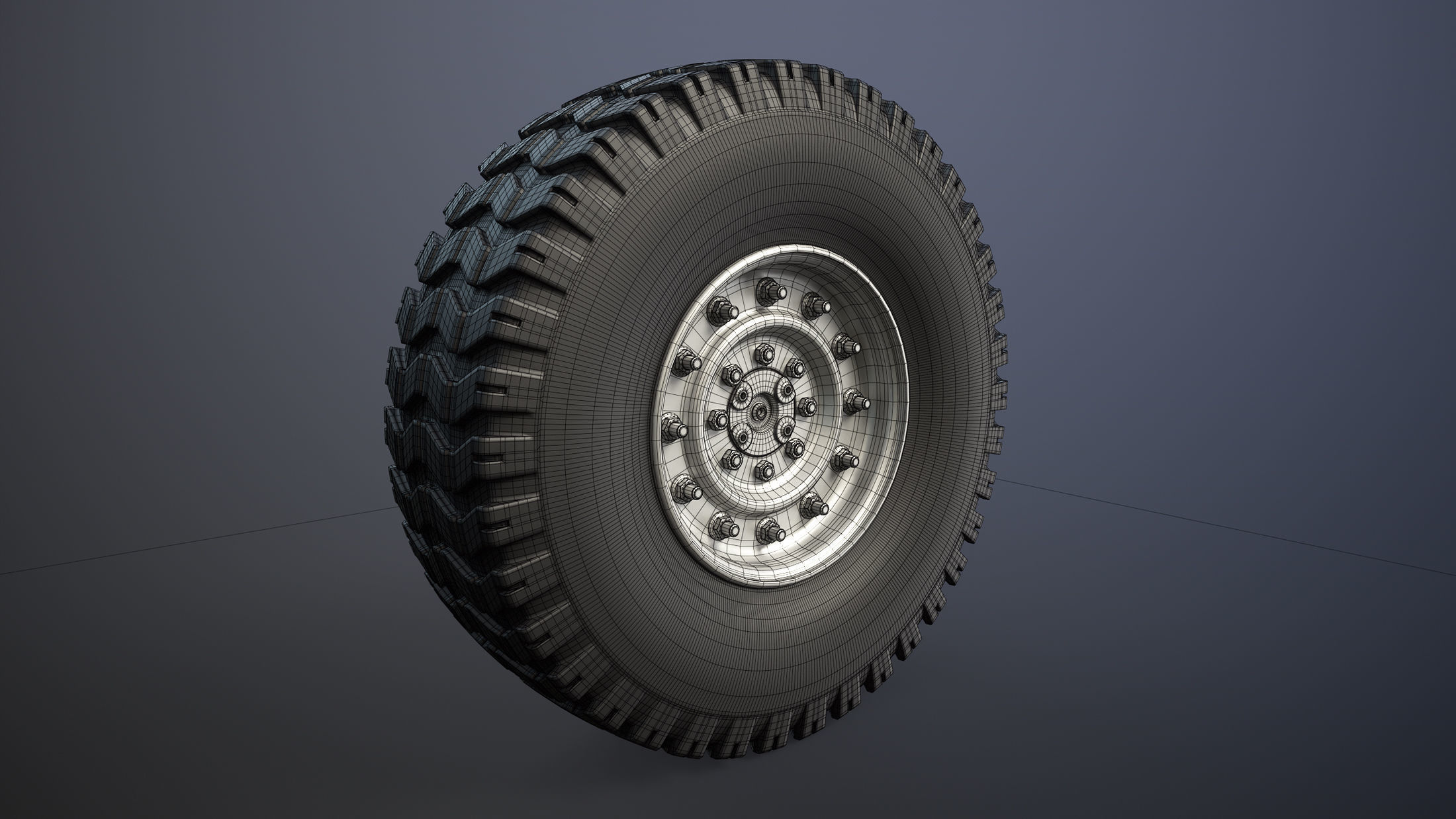 HMMWV M998 Wheel High-Poly 3D model | CGTrader