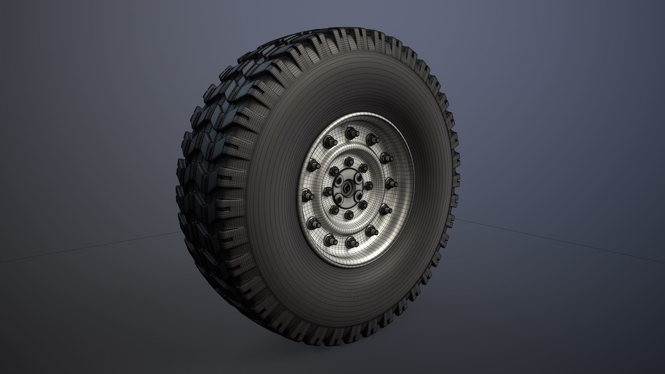 HMMWV M998 Wheel High-Poly 3D model | CGTrader