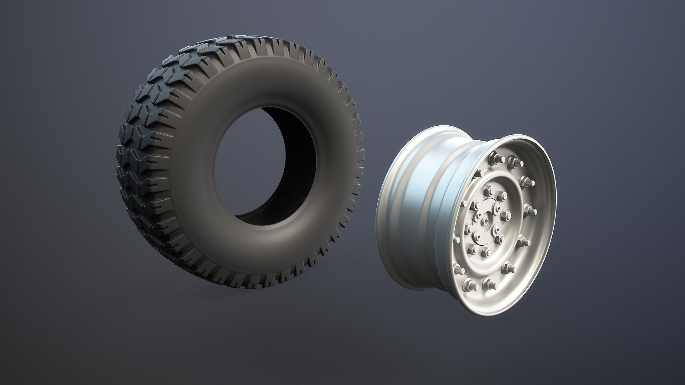 HMMWV M998 Wheel High-Poly 3D model | CGTrader