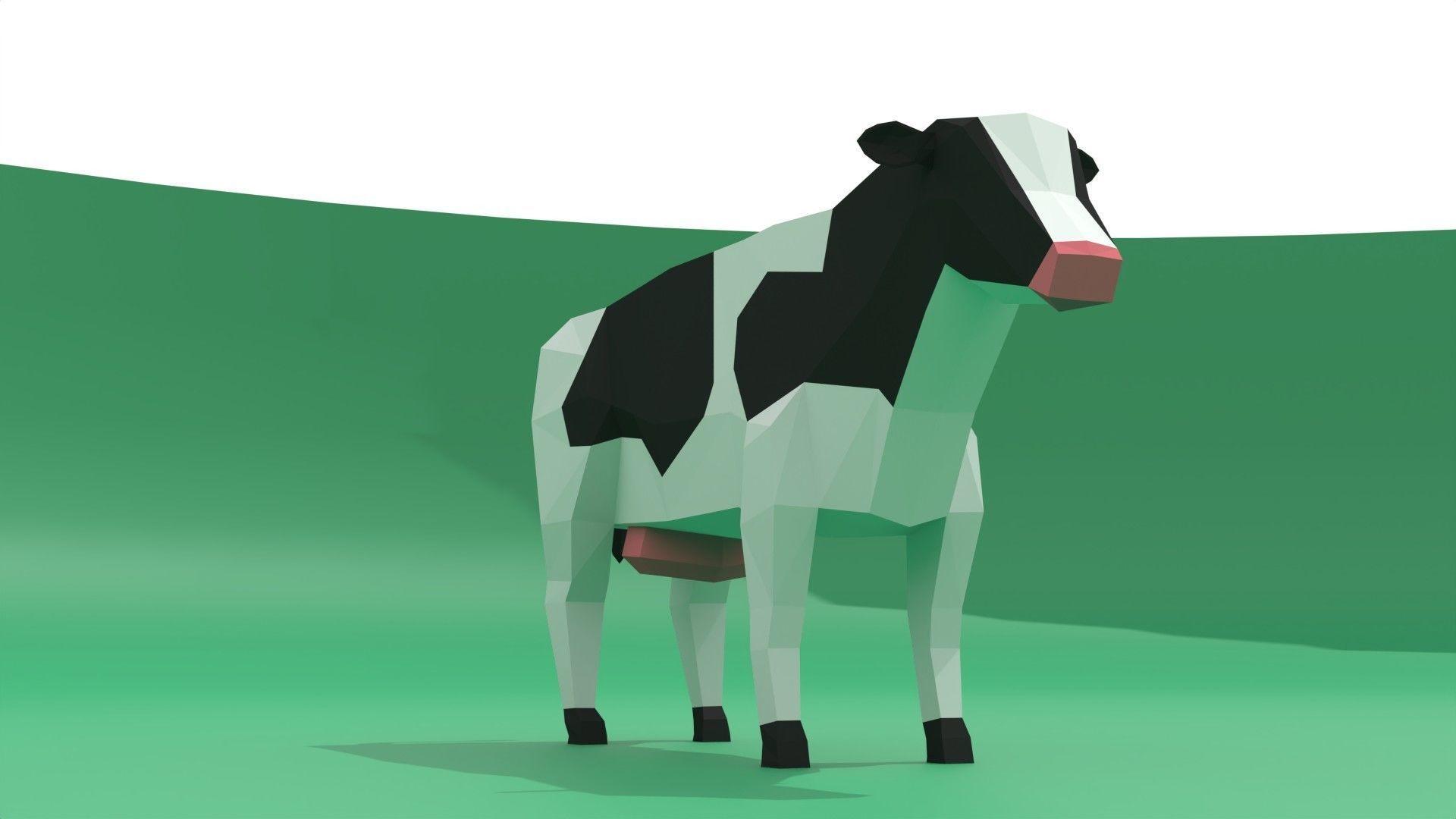 3D model Animated cow VR / AR / low-poly | CGTrader