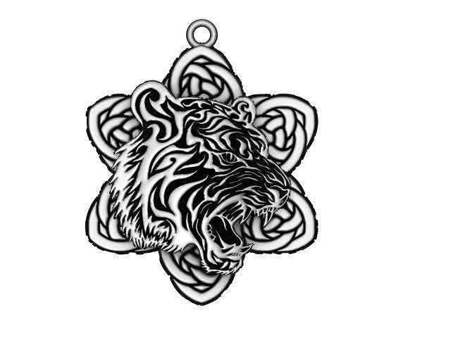 tiger pendant 3D model | CGTrader